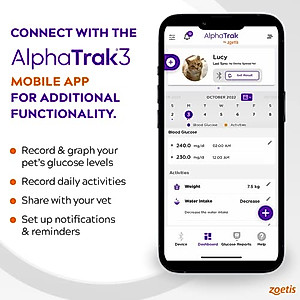 AlphaTrak 3, 8 Piece Pet Blood Glucose Monitoring Kit For Diabetic Cats And Dogs, All-In-One Solution for In-Clinic Or At Home, With Digital Results