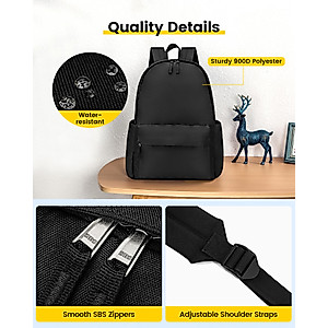 Vorspack Black Backpack College Backpack for Travel Work for Men and Women