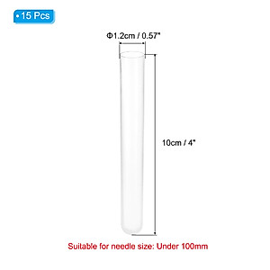 PATIKIL 4" Length Plastic Sewing Needle Storage Holder, 15 Pcs Portable Matte Embroidery Needle Pin Toothpick Storage Tubes Case for Craft Knitting, Red