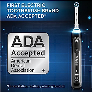 Oral-B 7500 Electric Toothbrush, Black with 3 Brush Heads and Travel Case - Visible Pressure Sensor to Protect Gums - 5 Cleaning Modes - 2 Minute Timer