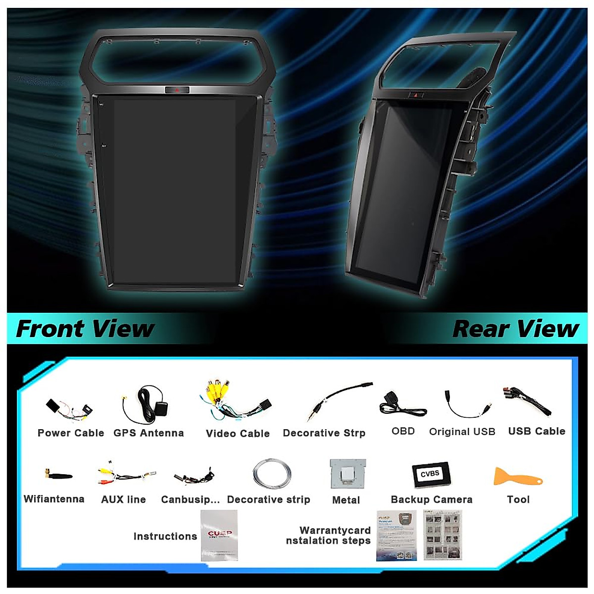 2024 New CUSP Car Stereo Radio GPS Navigation for Ford Explorer 2011-2019 Android Auto Car Play 12.1 Inch PX6 4G+64G with DSP in Dash Headunit Multimedia Player Car Radio Car Audio Voice Control