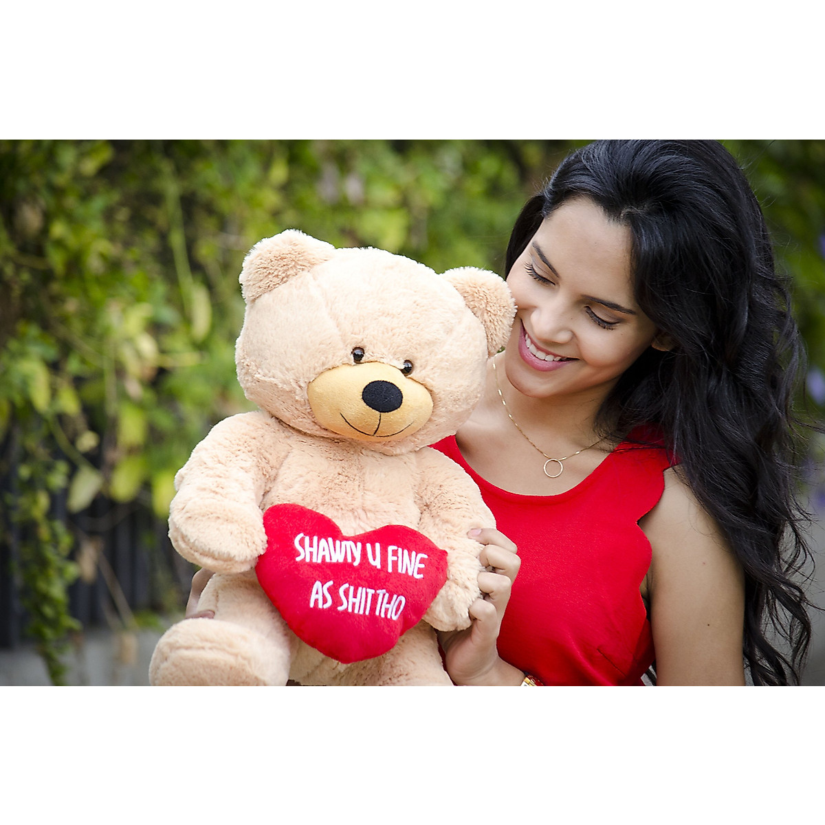 Hollabears Extra Large 16" Shawty U Fine Teddy Bear - Funny and Cute Valentine's Day Gift