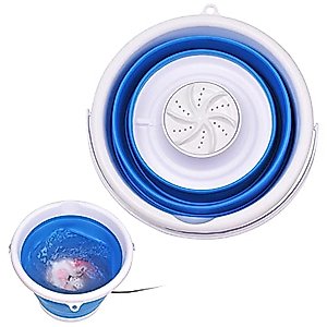 【Upgraded version】10L Mini Washing Machine, USB powered portable foldable ultrasonic turbo washer, Suitable for baby clothes/socks/underwear/bra, home/travel/apartment/dormitory automatic laundry tub