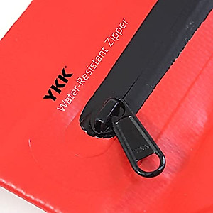 iod 15L Weatherproof Backpack with Zipper & Magnetic Fastener - Tarpaulin Bag with Adjustable Backpack Straps (Yellow with dark blue straps)