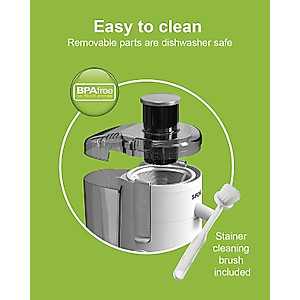 Juicer Machines, SiFENE Compact Centrifugal Juicer Extractor, Juice Maker for Vegetable and Fruit with 3-Speed Setting, Non-BPA, Easy to Clean (White)