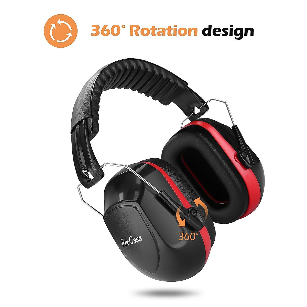 ProCase Noise Reduction Safety Ear Muffs NRR 28dB Bundle with Hearing Ear Protection Ear Defenders NRR 29dB