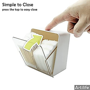 Artilife Bathroom Qtip Holder Canisters for Cotton Swabs, Cotton Balls, Cotton Rounds, Vanity Countertop Storage Organizer Container (1 Pack)