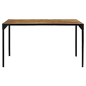 VRAXO Dining Table 55.1"x55.1"x29.9" Solid Mango Wood,Kitchen & Dining Room Tables-85.8lbs