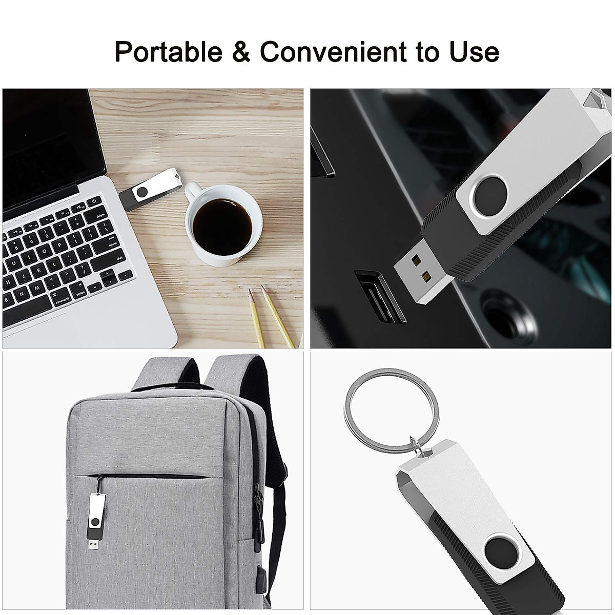 1GB USB 2.0 Stick 20Pack, TOPESEL Bulk USB Flash Drive Swivel 1GB Pen Drive Thumb Drive Jump Drive Computer Data Storage (20Pack Black)