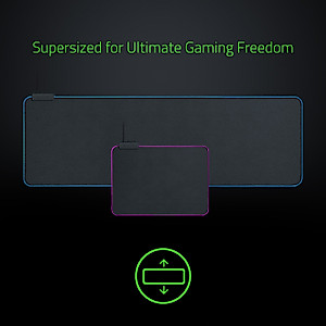 Razer BlackWidow V3 Mechanical Gaming Keyboard + Goliathus Extended Chroma Gaming Mousepad Bundle: Green Mechanical Switches - Tactile & Clicky - Quartz