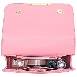 lola mae Crossbody Bags for Women Fashion Quilted Shoulder purse with Convertible Chain Strap Classic Satchel Handbag (Pink-715)