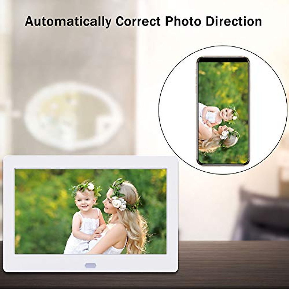 Digital Photo Frame with IPS Screen - 1280x800 Digital Picture Frame with 1080P Video, Music, Photo, Remote Control, Auto Rotate, Calendar, Time