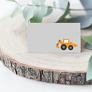 Andaz Press Birthday Printable Table Tent Place Cards Construction Truck Digger, 20-Pack For Dessert Table Candy Buffet Stations Construction Food Labels Construction Place Cards Printable Table Tents