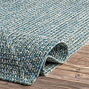 nuLOOM Wynn Braided Indoor/Outdoor Accent Rug, 3x5, Aqua