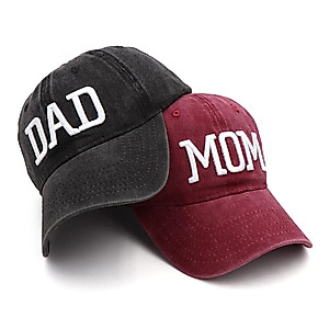NDLBS Mom and Dad Hats Funny Birthday Gifts for Mom and Dad Embroidered Adjustable Baseball Cap Christmas Xmas Gift for Couples Parents