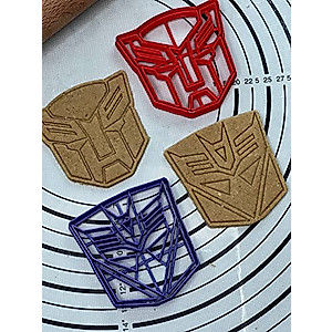 Set of 2 Autobots Decepticons Logo Cookie Cutters & Molds 3.5” inches Produced by 3D Kitchen Art