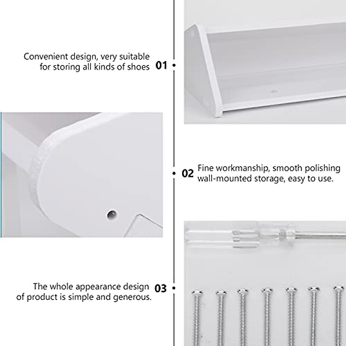 Angoily Wall Mounted Shoes Rack Simple Hanging Shoe Organizer Door Back Shoe Hangers Sneakers Holder Storage Shelf for College Dorm Room Accessories 40cm White