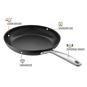 OXO Good Grips Non-Stick Pro Dishwasher safe 10" Open Frypan & Good Grips Non-Stick 12" Open Frypan,Gray,12'' Frypan