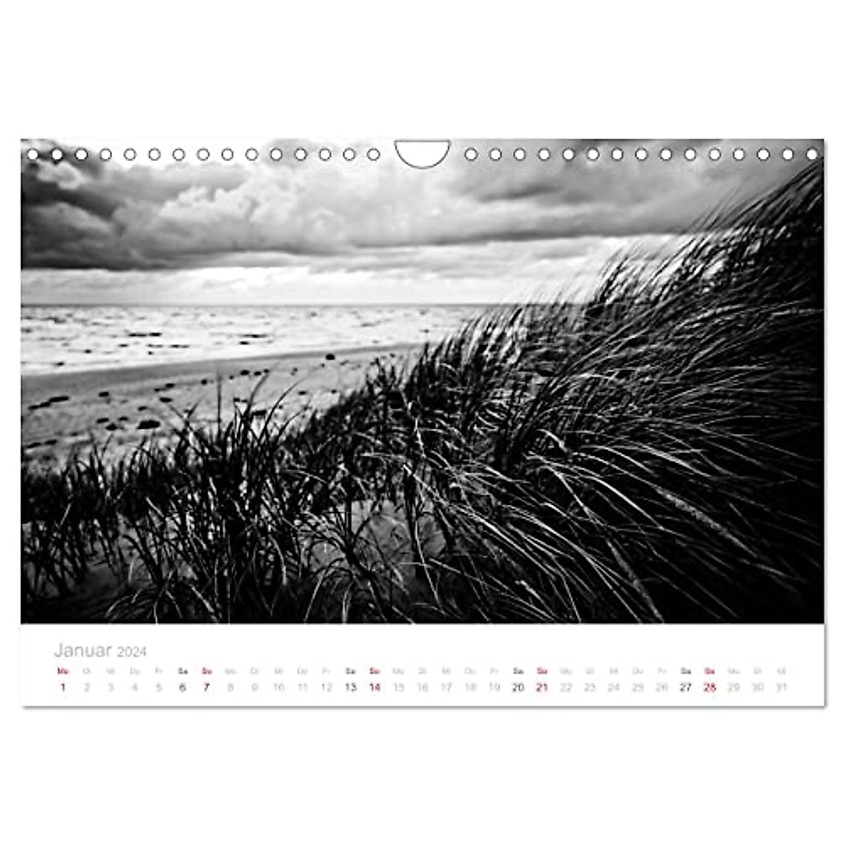 Dark surf - North Sea and Mediterranean Sea landscape photographs by Niko Korte (Wall Calendar 2024 DIN A4 Landscape), CALVENDO 12 Month Wall Calendar