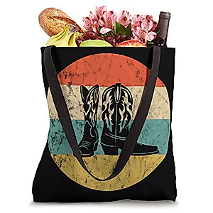 Cowboy Line Dance Boots Retro Vintage Sunset Line Dancing Tote Bag