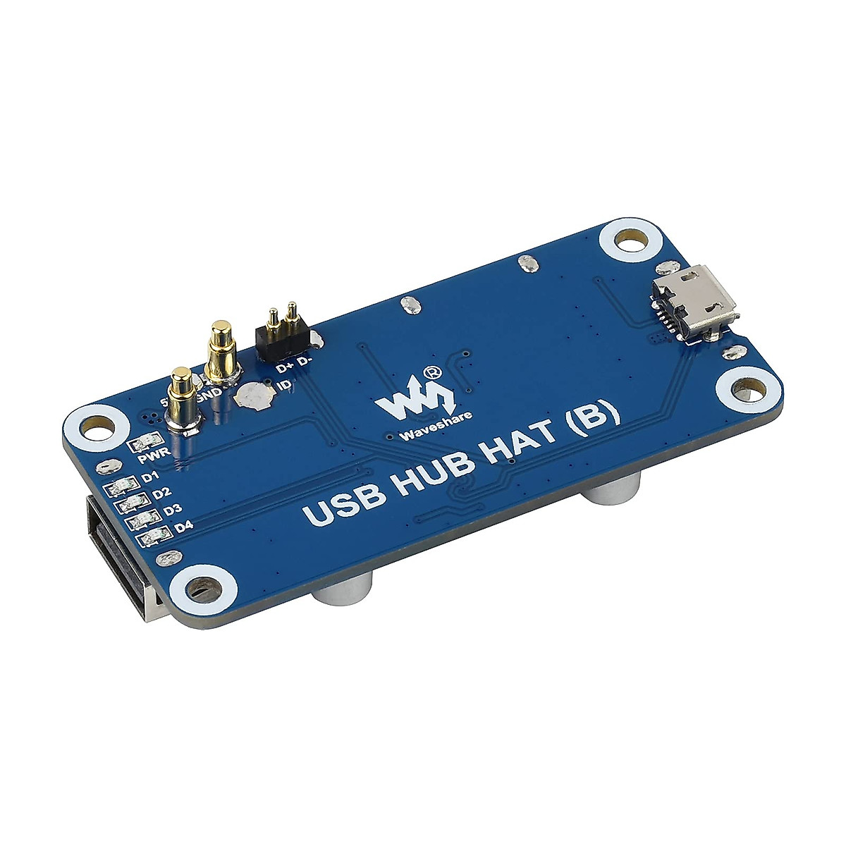 waveshare USB HUB HAT B Expansion Board for Raspberry Pi 4 B/3 B+/3 A+/2 B/Zero/Zero 2 W/W/WH,PC,4 USB Ports Compatible with USB2.0/1.1