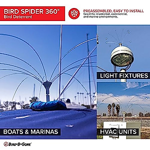 Bird B Gone MMBS600SPN Spinning Spider Bird Deterrent, 6-Foot, Silver