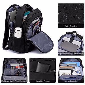 Laptop Backpack Travel, School Backpack with Usb Charging Port for Men Womens Boys Girls Water Resistant College School Bookbag Business Computer Backpack Fits 15.6 Inch Notebook Over 3 Years Old
