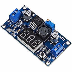 4 Pieces Adjustable LM2596S DC-DC Buck Converter Reduced Voltage Regulator Power Module 36V 24V 12V to 5V 2A Voltage Stabilizer with Digital Voltmeter Display