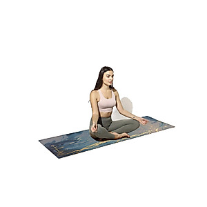 Shakti Warrior Ajna Natural Rubber yoga mat - Premium Printed Natural Eco-friendly Non-Slip Mat Great for Hot Yoga, Pilates, Workouts (72 inch x 24 inch x 3mm thick)