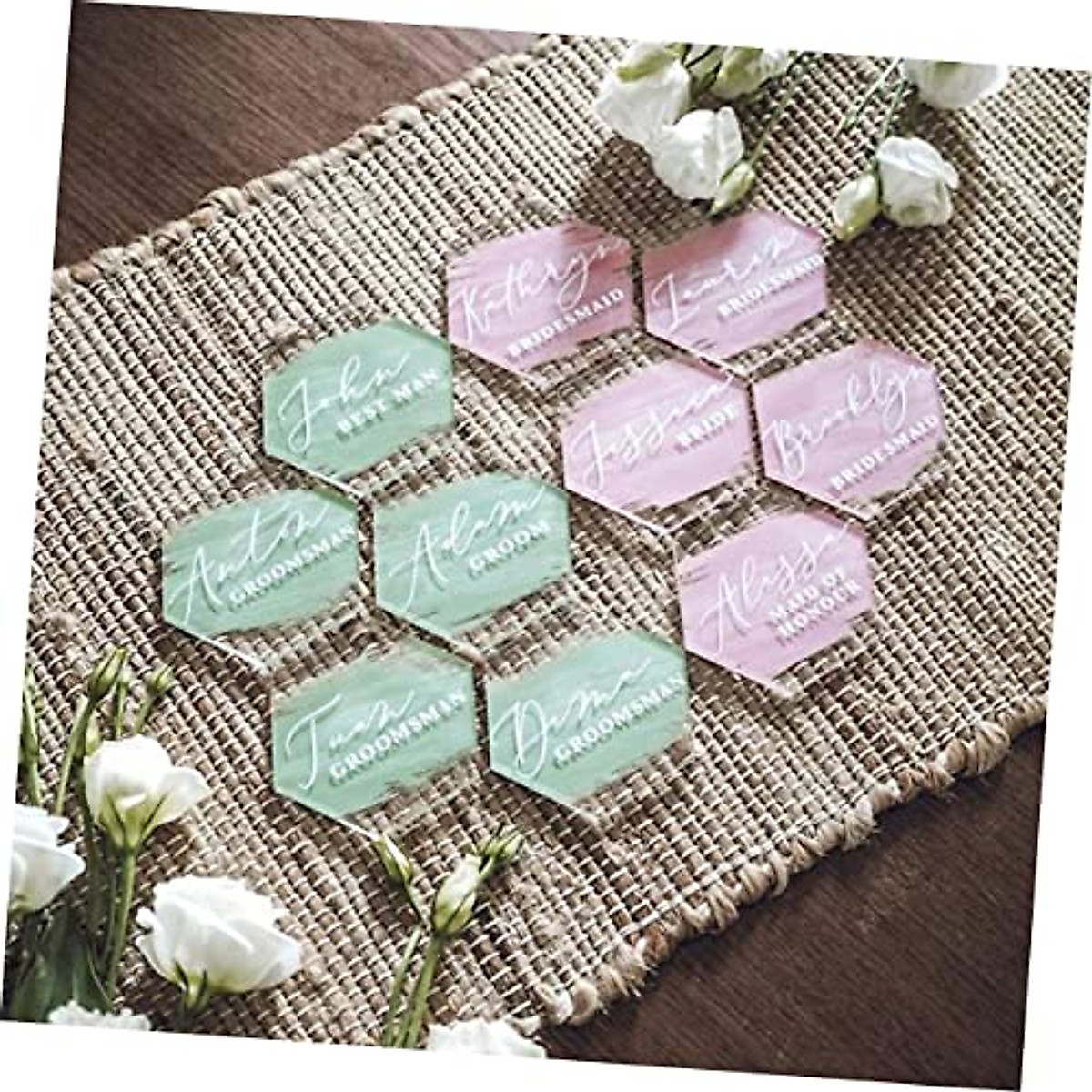 LALADEFIEE 20pcs Transparent Seat Card Wedding Decoration Wedding Place Cards Coffee Bar Sign Coffee Signs for Coffee Bar Table Numbers for Wedding Reception Wedding Sign Blank Cards Acrylic