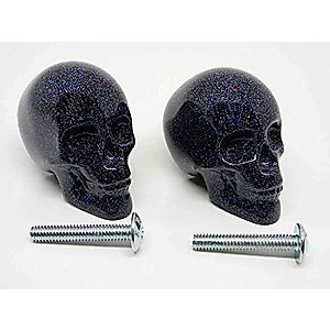 Black Holographic (HOLO) Cabinet Skull Knobs and Pulls (Set of 2)