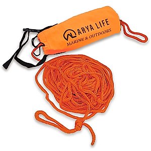 Arya Life Throw Rope Rescue Bag with 70ft of Marine Rope. Throwable Rescue Ropes for Kayaking, Boating and Ice Fishing. High Visibility Safety Equipment for Kayak and Boat Emergency