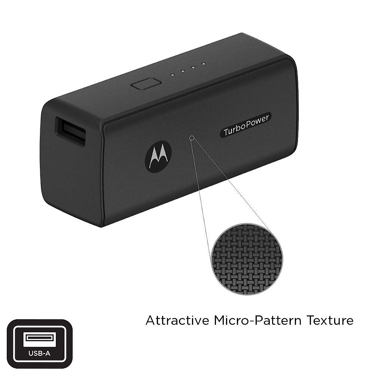 Motorola TurboPower Pack 5000- Ultra Compact, USB-PD and QC3.0 Power Bank for Moto G Power/Stylus/Fast, Razr, Edge/Edge+, One Fusion+/Vision+/Zoom, G7 Play/Power/Optimo Maxx/Supra