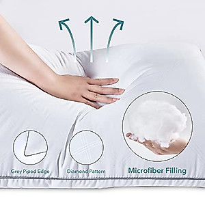 Oubonun Hotel Bed Pillows for Sleep,Queen Size,Set of 2, Down Alternative Pillows for Side and Back Sleepers 2 Pack (20x30)