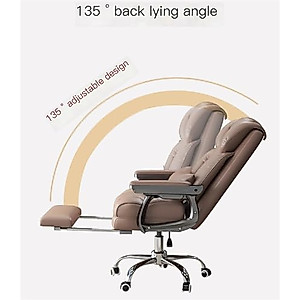 Home Office Desk Chairs, Swivel Chair Leather Comfortable Latex Cushion Ergonomic Business Computer Office Gaming Lift Swivel Chair (Color : White)