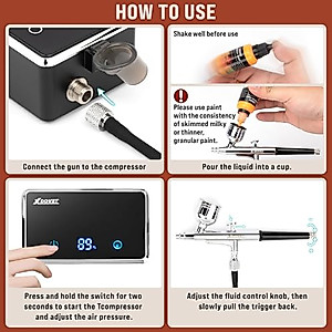 XDOVET Christmas Calendar 2025 Improved Airbrush Set - 24 Parts Portable Airbrush Set with Compressor Paint Gift Ideas - Christmas Blind Box Set with 16 Colors Christmas Calendar