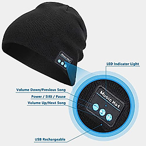 Abbicen Wireless Beanie Hat Music Hat with Gloves for Men Women Gift Unisex Music Beanie for Outdoor Sports Deep Grey