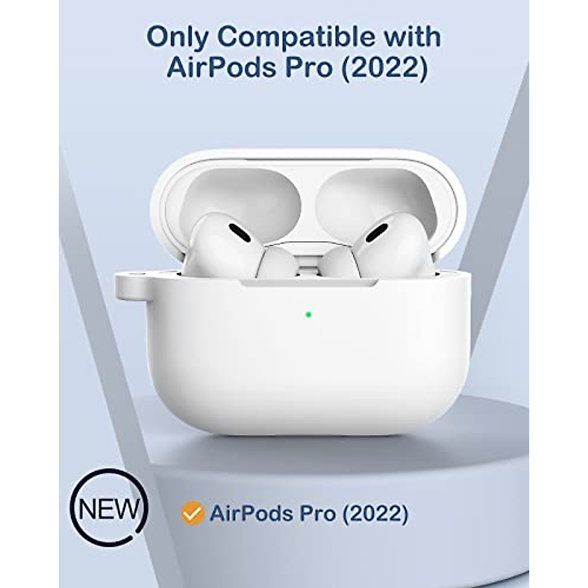 UGoCoCue for Airpods Pro 2nd Generation Case Cover 2022, Soft Silicone Skin Cover Shock-Absorbing Full Protective Case with Keychain&Lanyard, Compatible with New Airpods Pro Case [Front LED Visible]