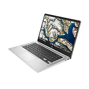 HP 2022 Chromebook Bundle 14" FHD Laptop Computer, Intel Celeron N4000, 4GB RAM, 64GB eMMC, Intel HD 600 Graphics, B&O Audio, HD Webcam, Sleeve and Mouse, Chrome OS, Grey, 32GB SnowBell USB Card