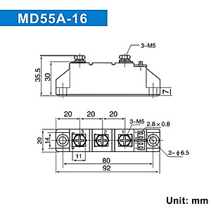 LCLCTC 12V 1 Way Diodes MD 55A(50Amp)-16;to Prevent Backfeed;Use Voltage Range:AC < 400VAC ;DC 3-1000V;Used in photovoltaics, Solar Energy, Solar Panels 24V 48V Solar Diode Anti-Reverse