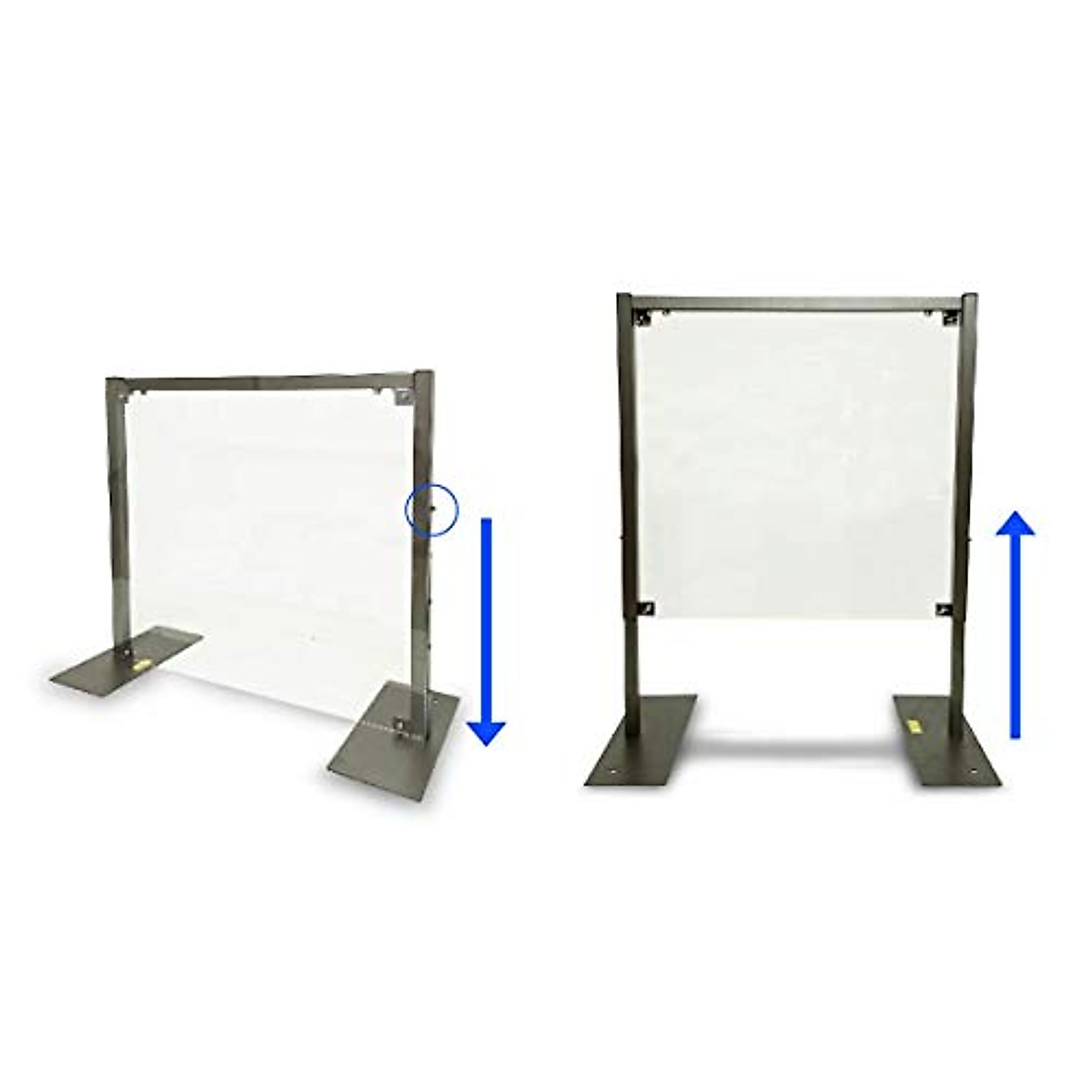 Tabletop Sneeze Shield 24" H X 24" W Protective Barrier with Transaction for Counter, Reception, and Checkout in Store or Office - Protective Cashiers, Receptionist and Customers.