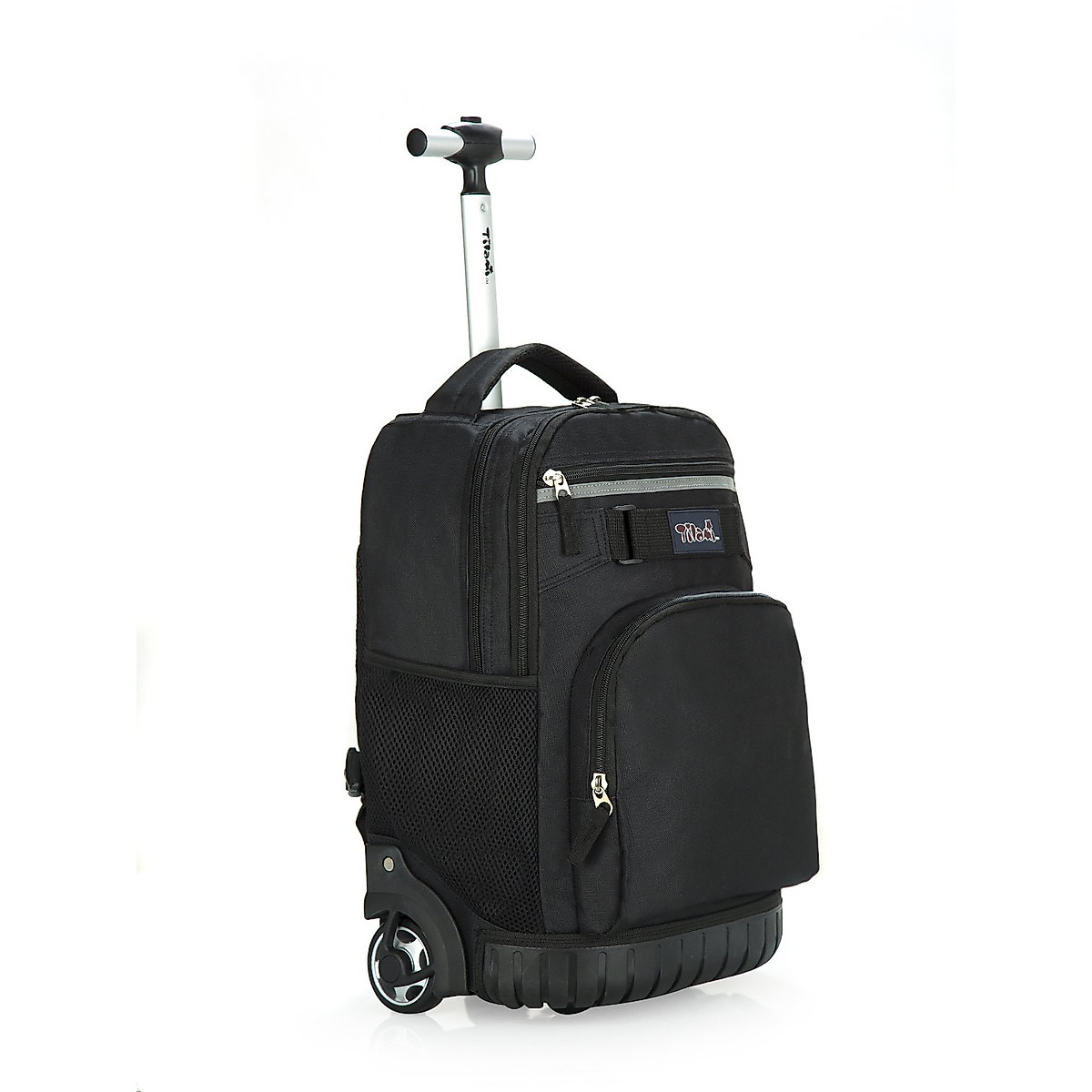 Tilami Unisex-Children Wheeled Rolling Backpack for Laptop, School, College and Travel - Waterproof - 18inch - Black