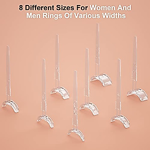 Ring Sizer Adjuster for Loose Rings, 16 Pack 8 Sizes Silicone Invisible Ring Size Reducer Guards for Men Women Wide Band Rings