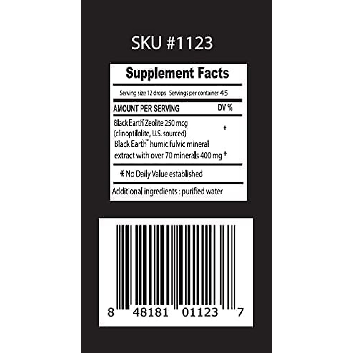 The Food Movement Black Earth Zeolite with Humic Fulvic Acids, Trace Minerals for Gut Health, Immune Support - 1oz Liquid Drops Supplement