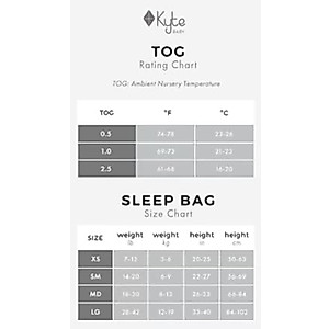 KYTE BABY Unisex Rayon Made From Bamboo Sleep Bag for Babies and Toddlers, 2.5 Tog (Small, Midnight)