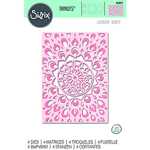 Sizzix Thinlits Die Set 4 Pack , Kaleidoscope Layers Cutting dies, Multicolor