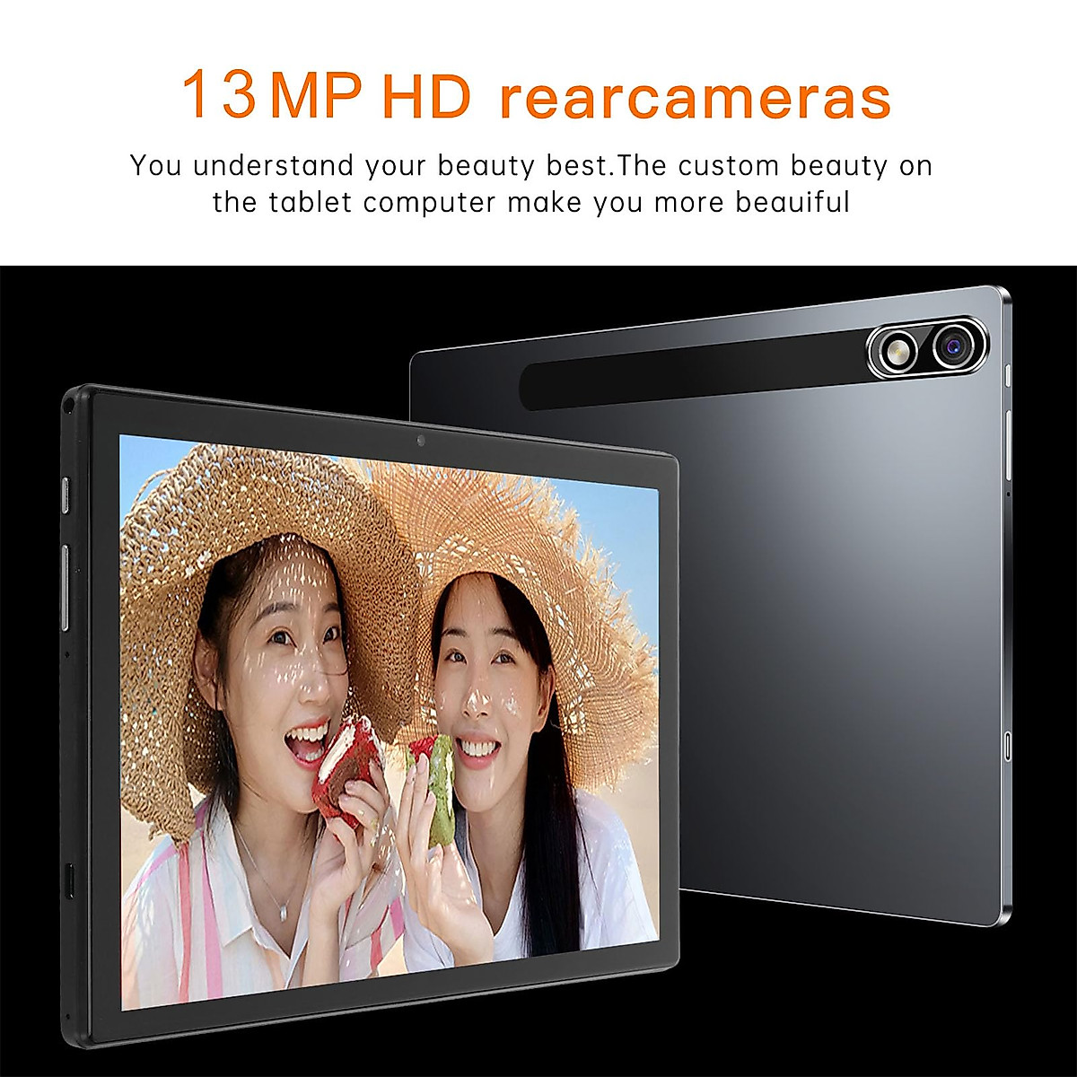 GLOGLOW Tablet PC, Night Reading Mode 10.1 Inch 2 in 1 Tablet 8GB RAM 256GB ROM 5G WiFi for Travel for Students (US Plug)