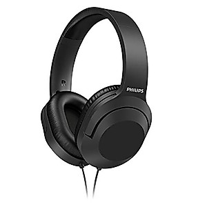 PHILIPS Audio H2005BK/00 Over-Ear Stereo Headphones Wired (2 m Cable, 40 mm Neodymium Drivers, Passive Noise Isolation, Adjustable Headband, Lightweight) Black