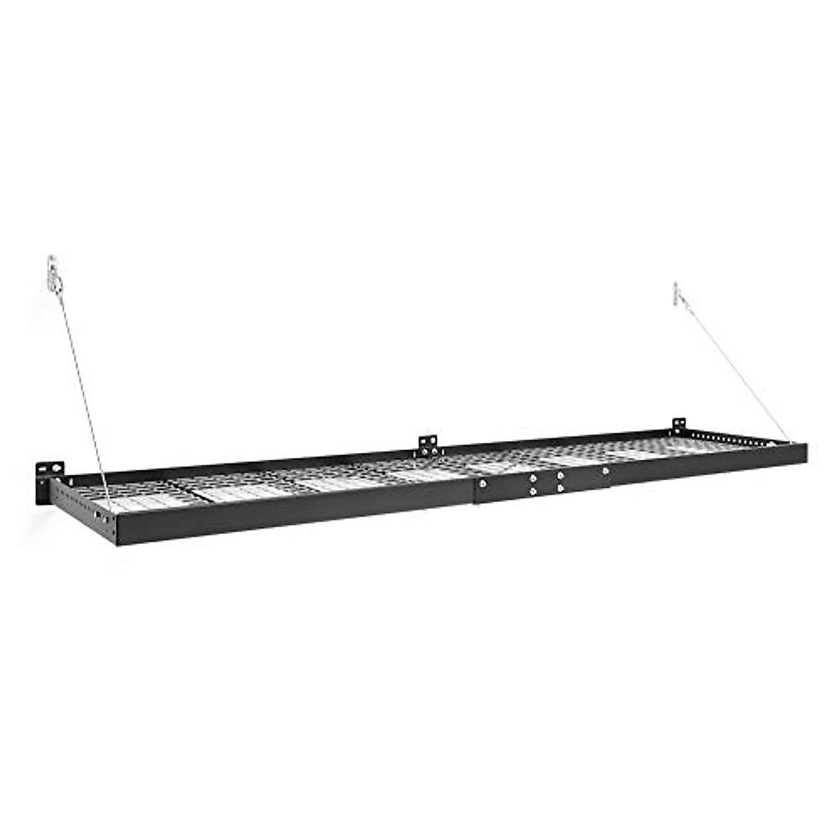 NewAge Products Pro Series Black 2 ft. x 8 ft. Wall Mounted Steel Shelf, Garage Overheads, 40406 & NewAge Products Pro Series Black 2'. x 4'. Wall Mounted Steel Shelf, Garage Overheads, 40404