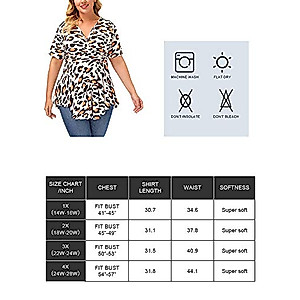 ALLEGRACE Plus Size Tunics Women Short Sleeve Summer Floral Tunic Tops for Leggings Black 3X